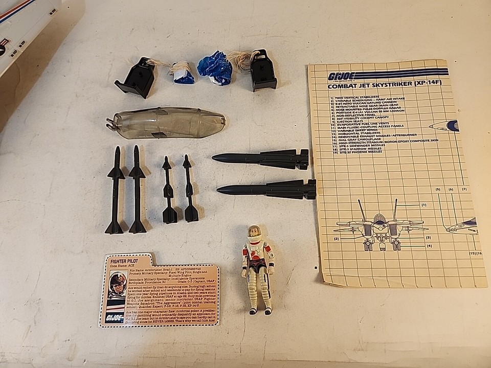 Vintage GI Joe ARAH Combat Jet Skystriker XP-14F With Box Complete 1983 ...
