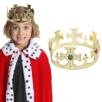KING QUEEN ROYAL CROWN WITH JEWELS FANCY DRESS ACCESSORY KING'S ...