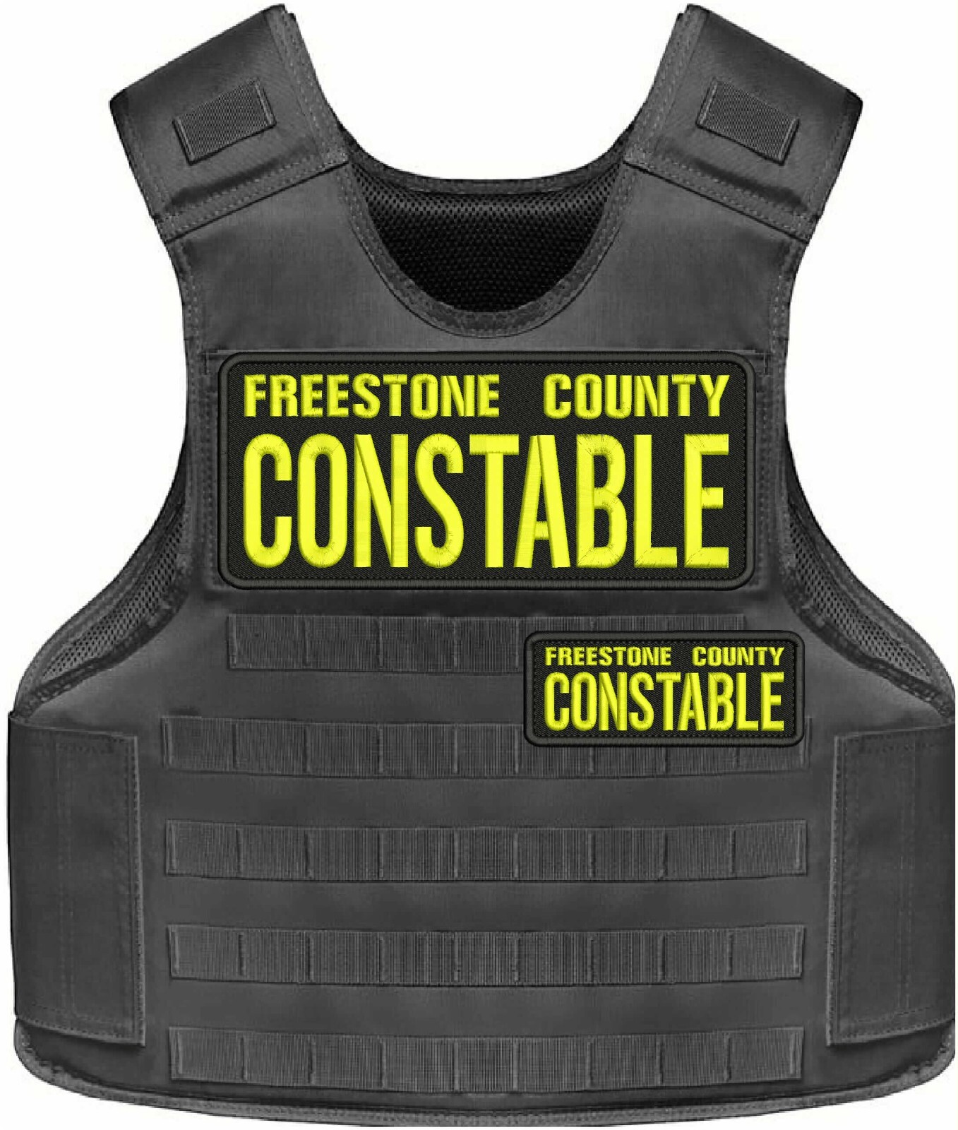FREESTONE CONSTABLE COUNTY embroidery patches 4x10 and 2x5 hook on back ...