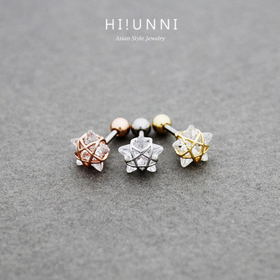 16g Crystal wire frame star cartilage earring stud, conch helix ...