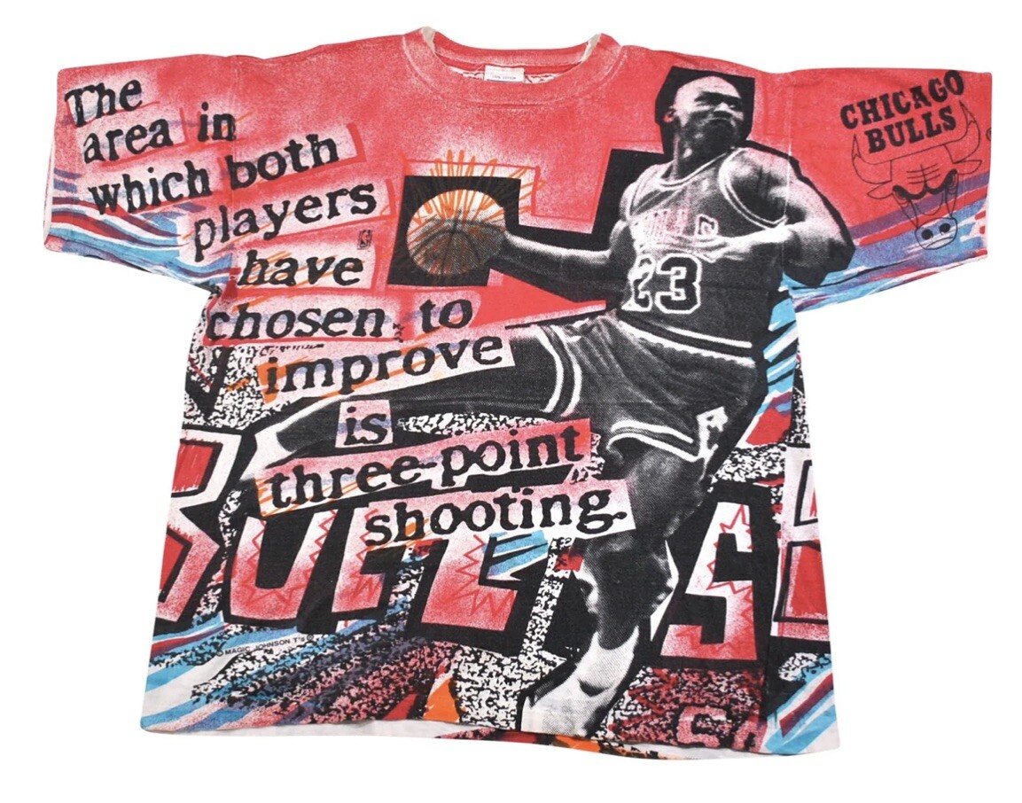 Vintage Chicago Bulls Michael Jordan Magic Johnson Sh… - Gem