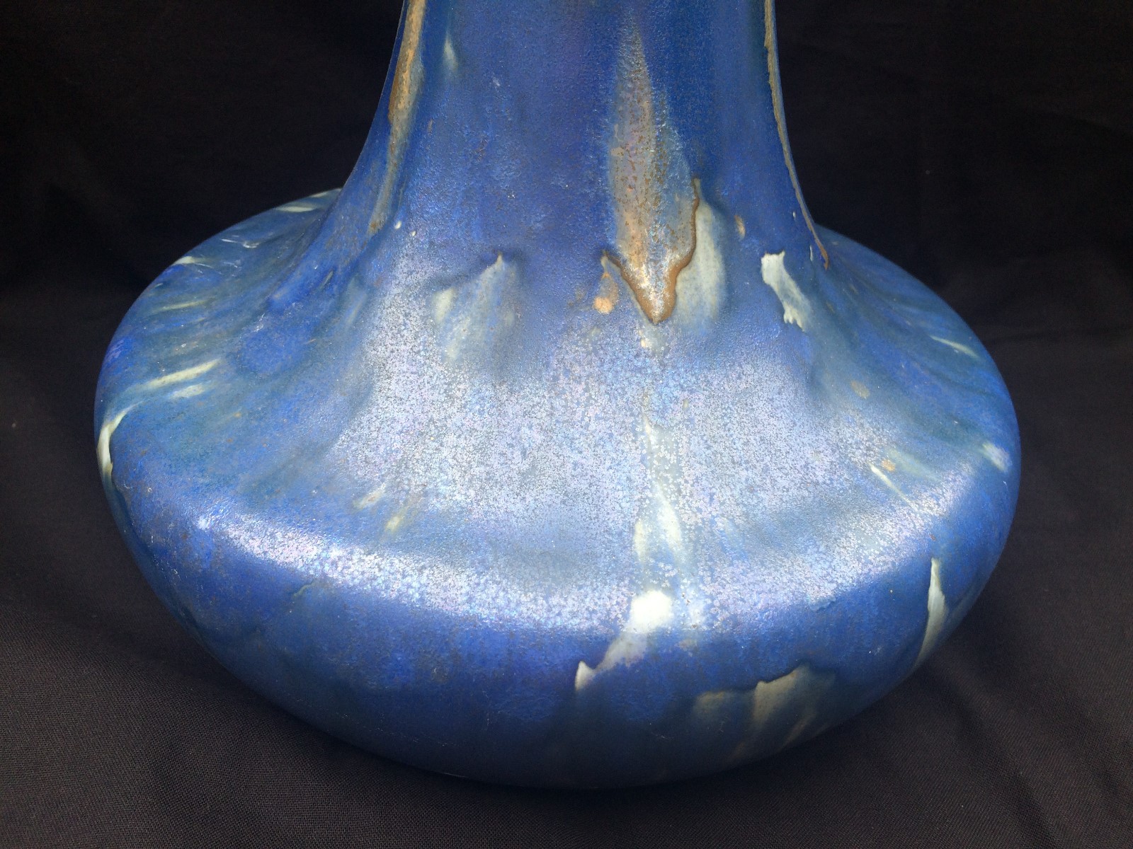 Large Art Deco NIMY dripping glaze vase. H 19,6 " Several marks and ...