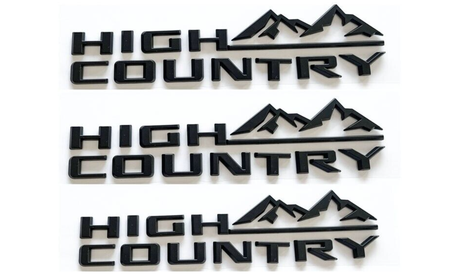 Matte Black High Country Emblem Fender Door Tailgate Badge For ...