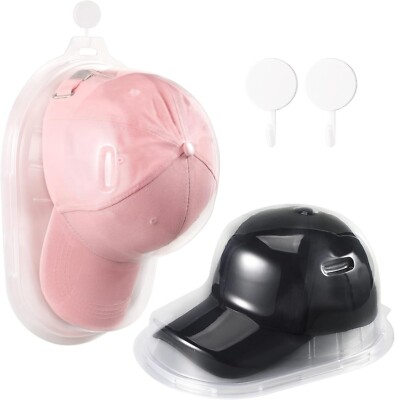2 Sets Baseball Hat Display Case, Plastic Hat Protector Holder for ...