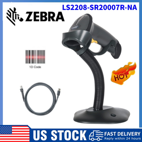 Motorola Zebra Symbol LS2208-SR20007R-NA Barcode Scanner Reader Kit W ...