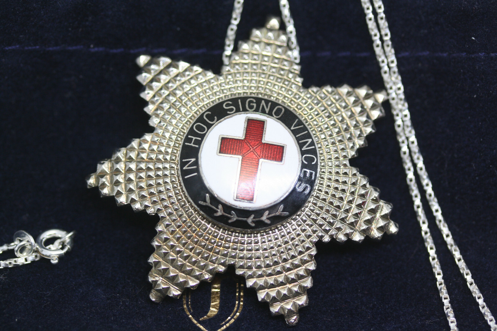 Vintage 1940's 2" Masonic Templar Star Pendant Medal … - Gem