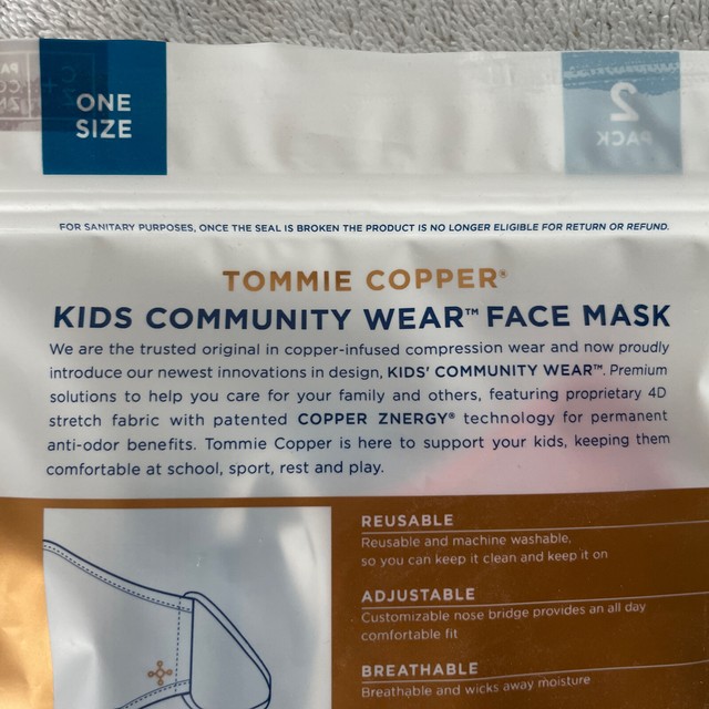 Tommie Copper Kids Community Wear Face Mask 2 Packs Total of 4 Masks ...