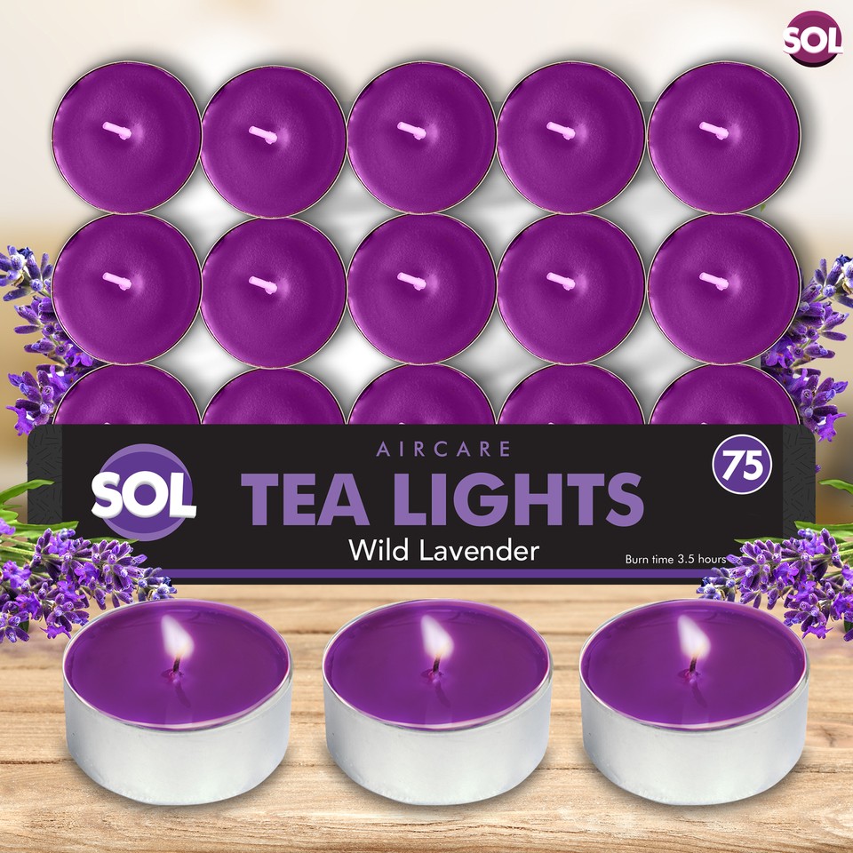 75pk Scented Tea Lights Candles | Various Perfumes 4 Hour Burn Night T ...