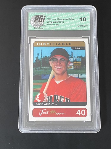 2002 Just Minors Justifiable Rookie Card #40 David Wright PGI 10 Gem ...
