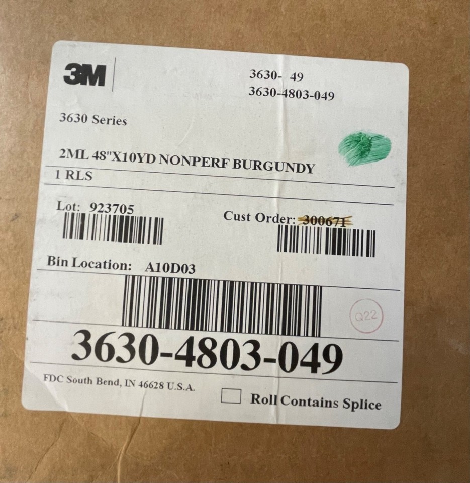 3M Scotchcal 3630 - Burgundy 48" x 30' Translucent Graphic Vinyl Film ...