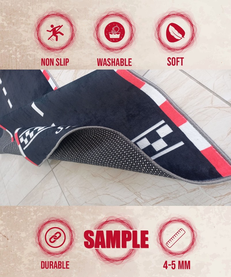 Race Track, Race Track Rug,Start Line,Finish Line,Hallway Rug,Long ...