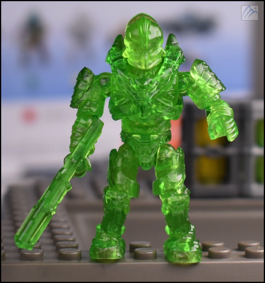 HALO MEGA BLOKS CONSTRUX GREEN TRANSLUCENT SPARTAN HELIOSKRILL FIGURE ...