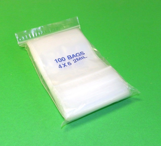 2000 Zippit Reloc Zip Slide Lock Bags 4x6 2 Mil Clear Reclosable 4" X 6 ...
