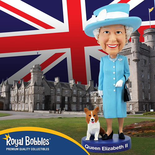 Royal Bobbles ~ Queen Elizabeth II w Corgi ~ New Sealed ready to ship ...