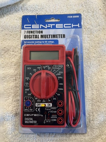 Centech Digital Multimeter CEN-TECH Volt Ohm Amp Meter 7-Function Volt ...