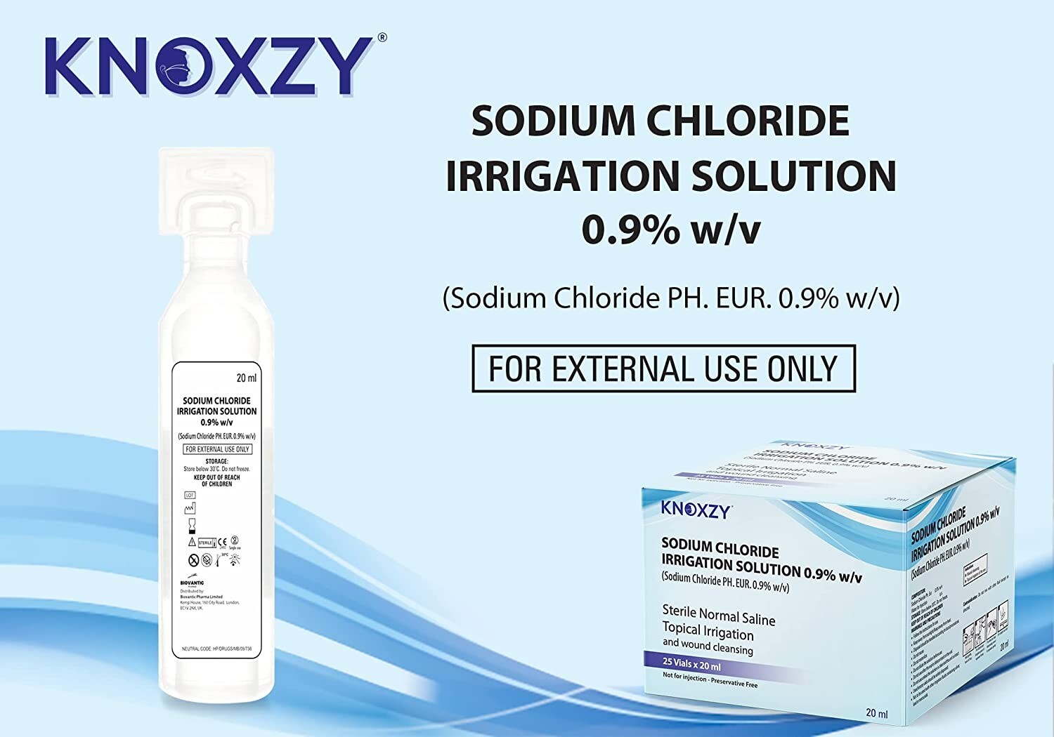 KNOXZY Eye Wash Pods Drops Sterile Saline Solution First Aid Refill 25x ...