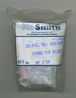 Abbatron / HH Smith 200-102 Phone Tip Plug; Solderless; Insulated; 12Amp - 25 Ct | eBay