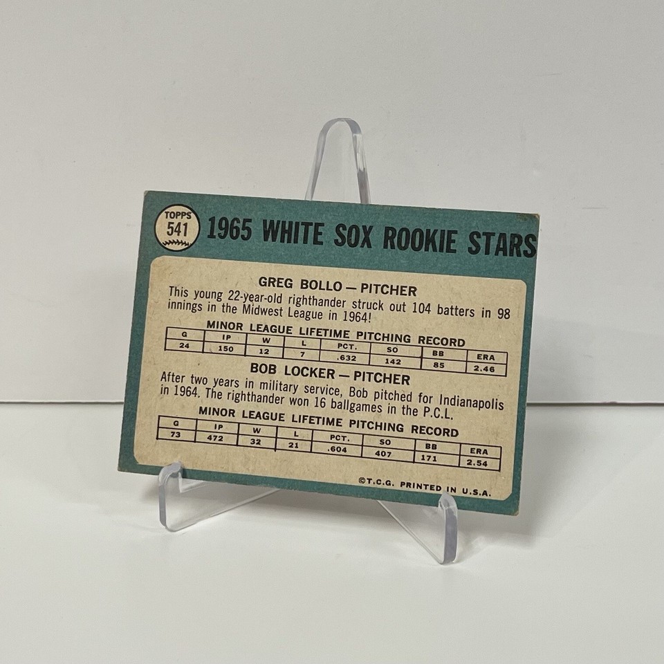 Greg Bollo / Bob Locker Autographed 1965 Topps Signed Card #541 - White ...