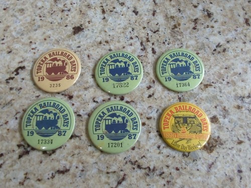 Vintage pinback button lot Topeka Railroad Days 1986 1987 1990 100 ...