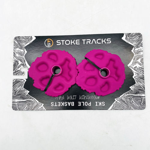 Pink Stoke Tracks Mountain Lion Paw Ski Pole Baskets | eBay