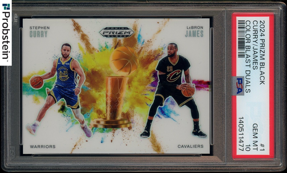 2024-25 Panini Prizm Color Blast Duals #1 Stephen Curry LeBron James ...