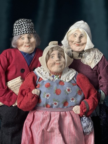 Lot Of 3 Vintage Stuffed Cloth Stockinette Dolls from Volendam, Holland ...