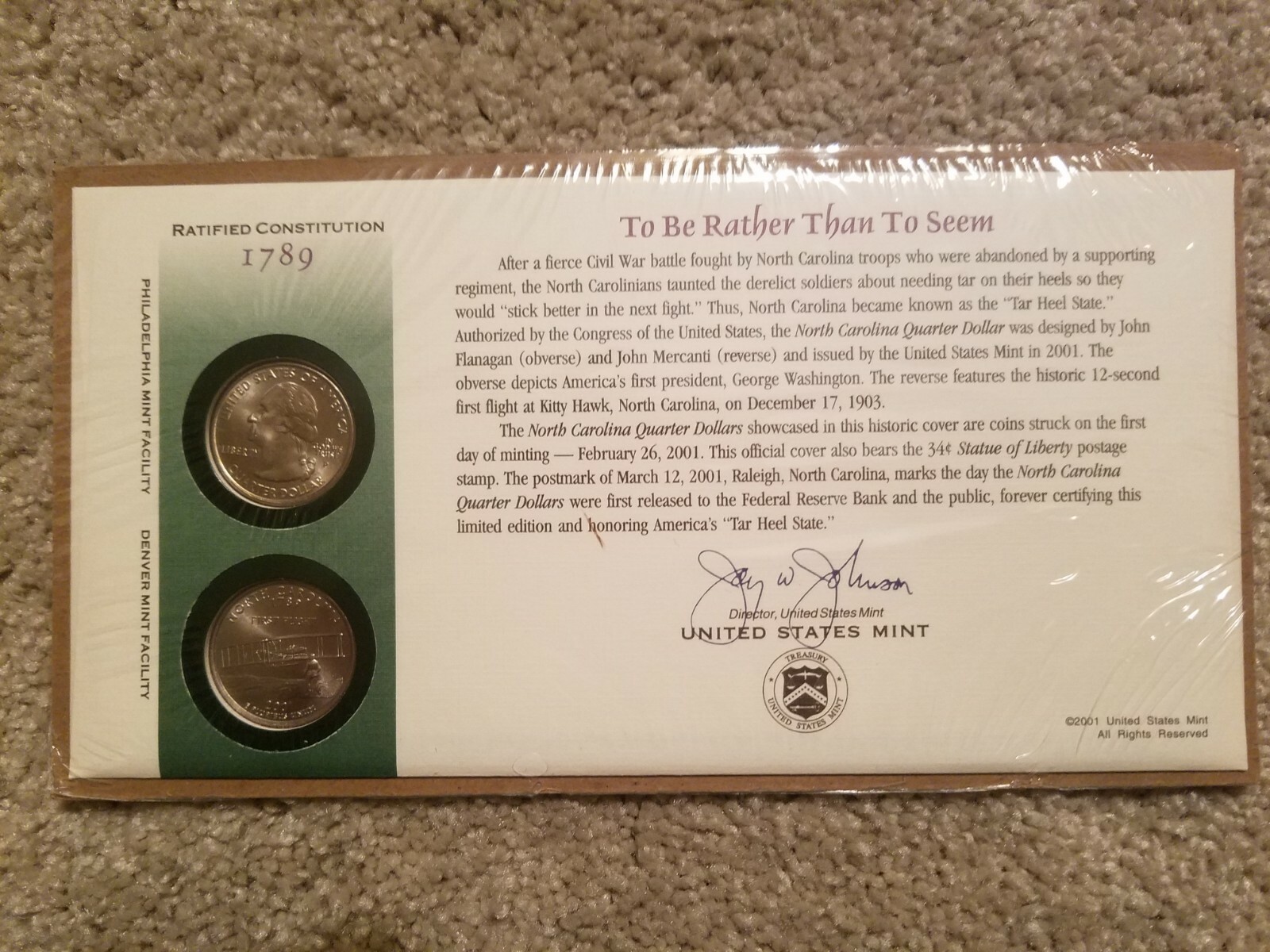 Lot of 6 U. S. Mint State Quarter First Day Coin Covers - SC, NH, VA ...