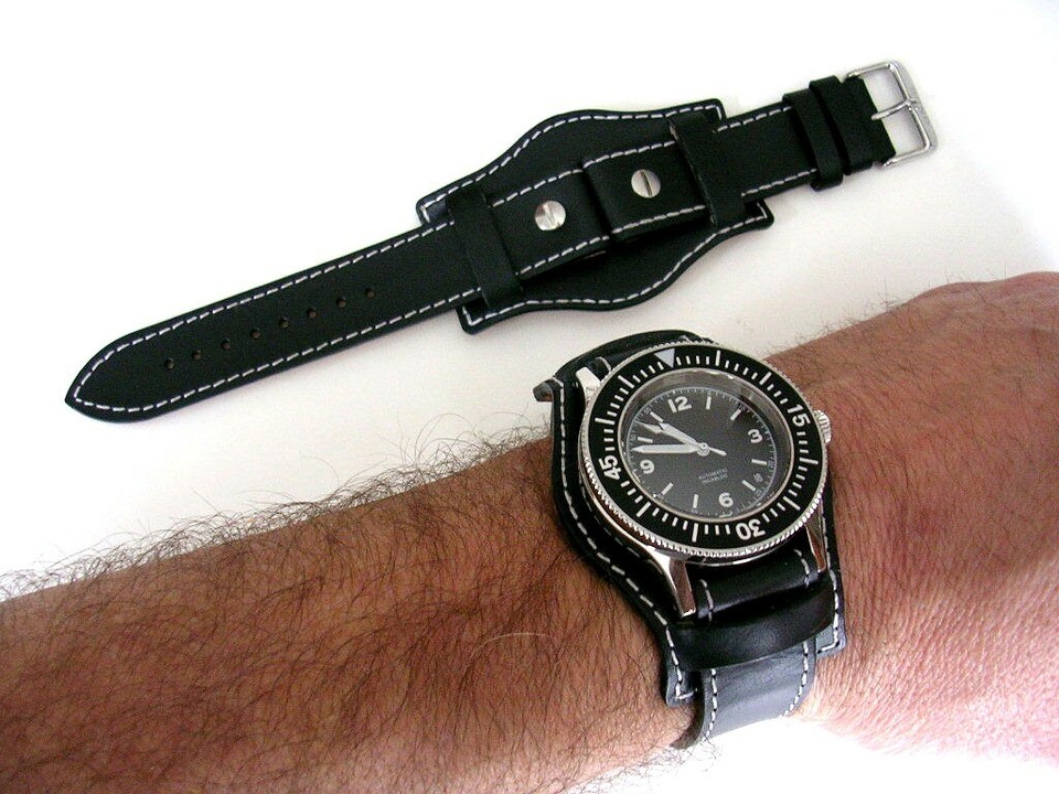 Black Rivet BUND NATO army Flieger German Pilot watch band IW SUISSE 18 ...