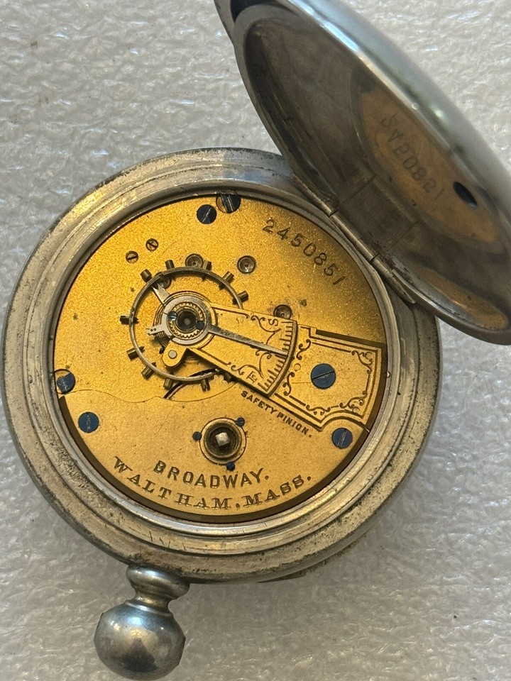 1884 Waltham Key Wind Pocket Watch Broadway Model 1877 7j 18s Argentine ...