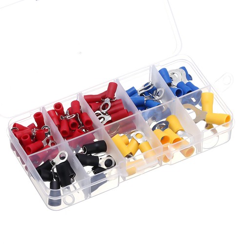 102 Insulated Electrical Wire Splice Terminal Kit Spade/Ring Crimp ...