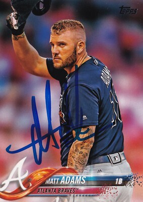 MATT ADAMS SIGNED AUTO'D 2018 TOPPS CARD 178 ST LOUIS CARDINALS ATLANTA ...