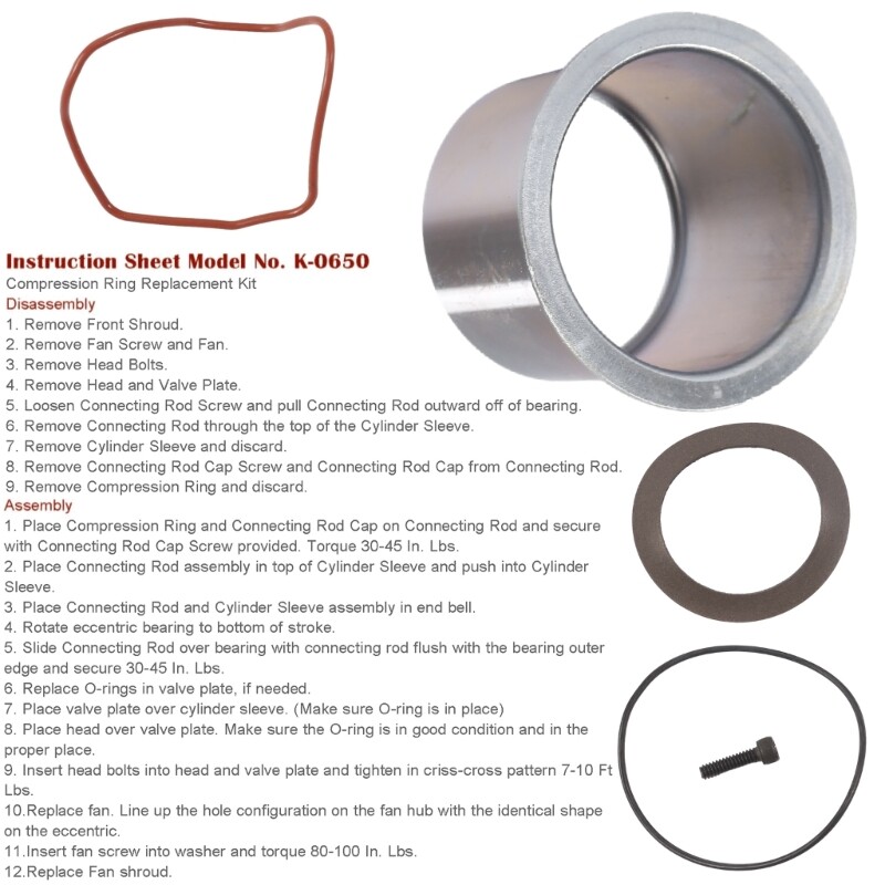 Compression Rings Kit Replacement Kit Fit for k0650 | eBay