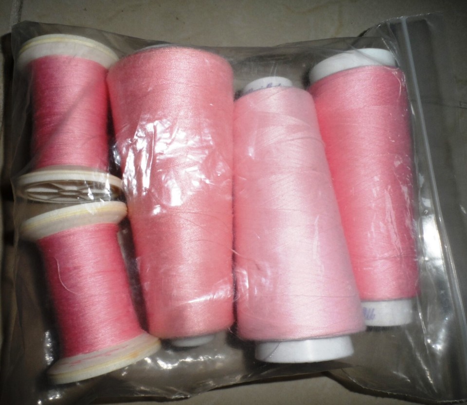 Serger Overlock Maxilock Thread Lot 4-3Pc Spool Black Swirl Navy Gray ...