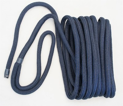 Double Braided Polyester Mooring Line Navy with Loop 14mm x 15m ...