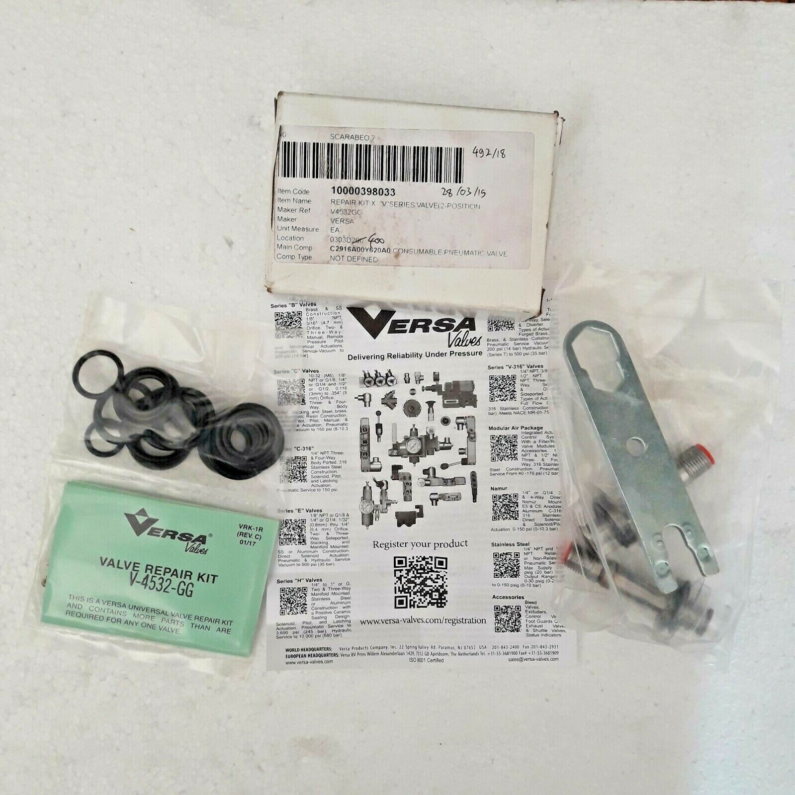 VERSA VALVES V-4532-GG Pneumatic Valve Repair Kit *NEW* | eBay
