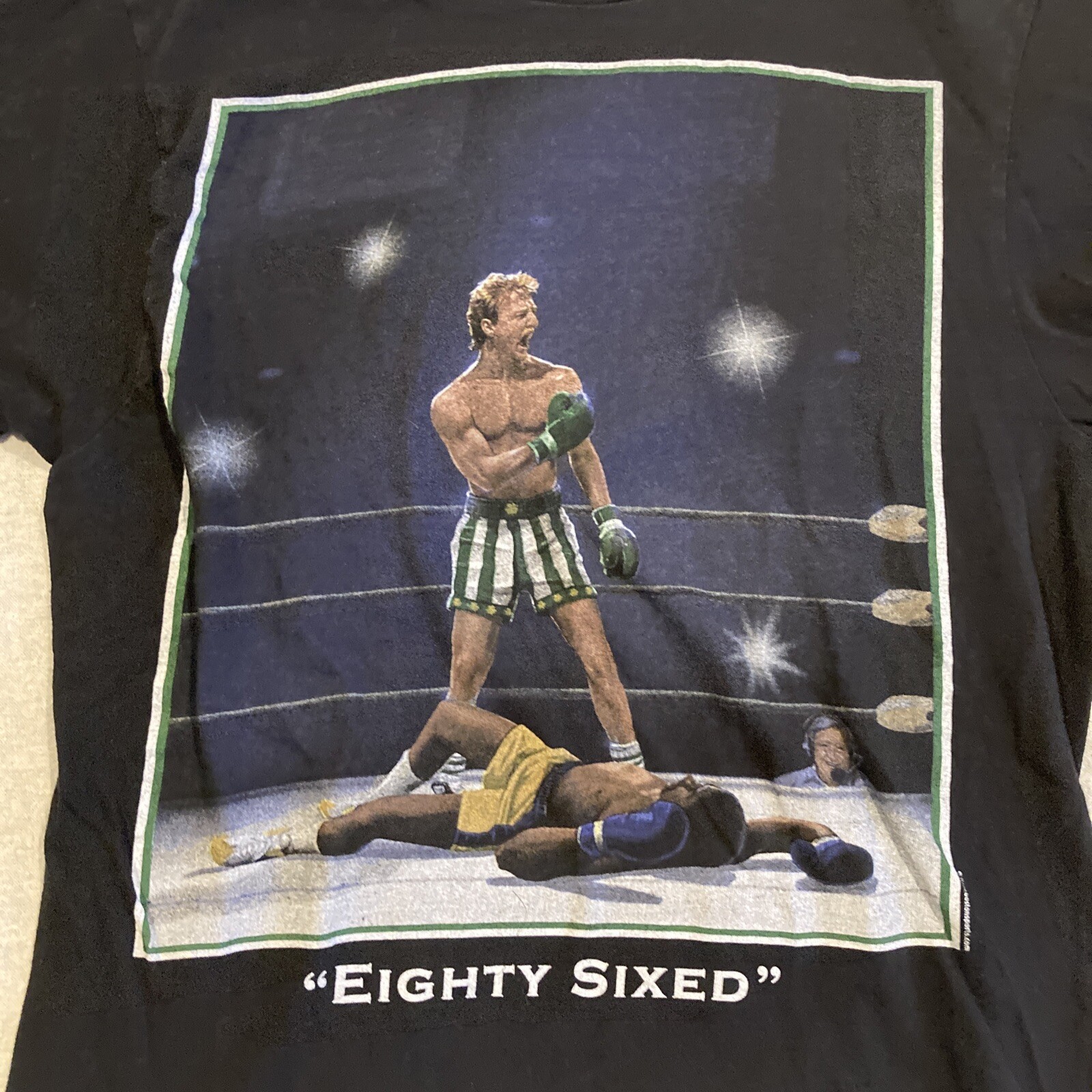 Magic Johnson/Larry Bird EIGHTY SIXED -ALI PARODY T SHIRT - CELTICS - LAKERS - S | eBay