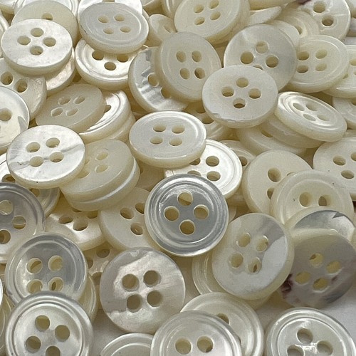 Last Lot 28 Japanese Ivory/White Oyster Shell Shirt Button 11mm 7/16 ...