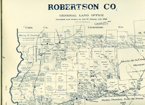 Old Robertson County Texas Land Office Owner Map Hearne Owensville ...
