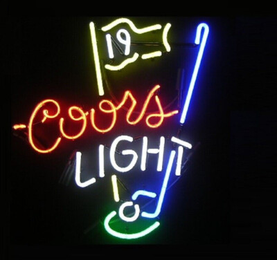 19th Hole Golf Light Beer Neon Sign 19"x15" Beer Bar Golf Pub Wall ...
