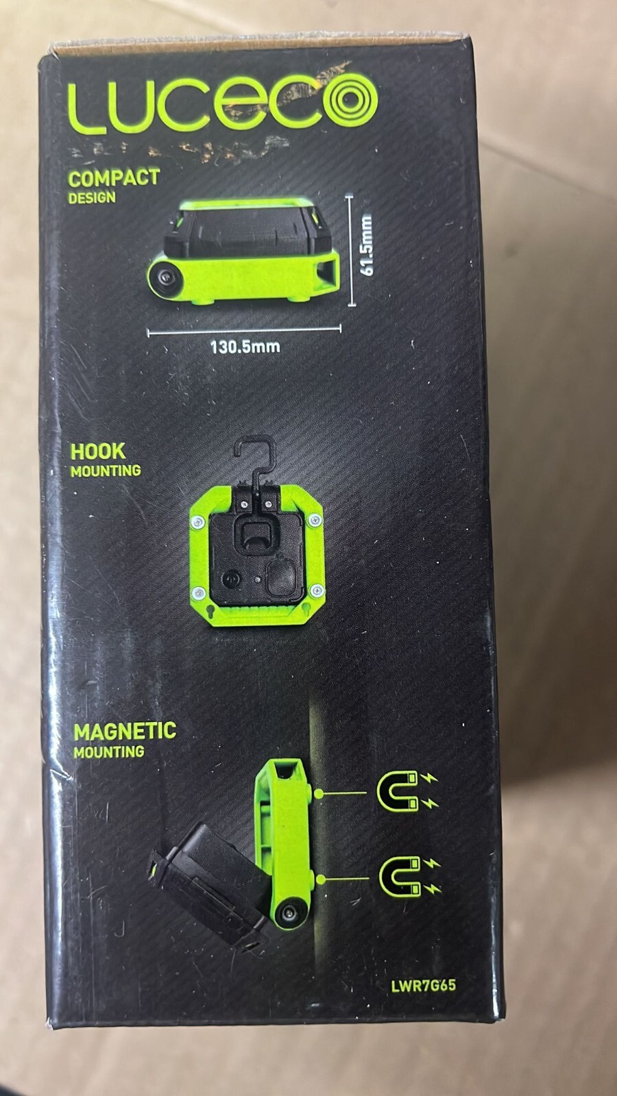 LUCECO Rechargeable Work Light Magnetic USB Cordless Weatherproof IP54 ...