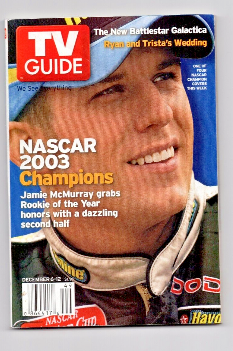 Jamie McMurray Rookie of the Year ROY NASCAR TV Guide 12/6-12/12 2003 ...