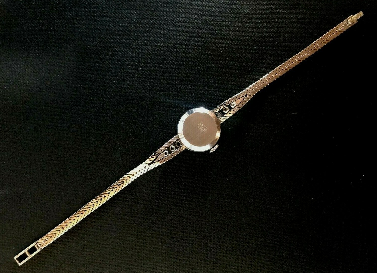 Gold Damen Uhr ONSA Armbanduhr 14K/585 Weißgold Handaufzug 26 ...