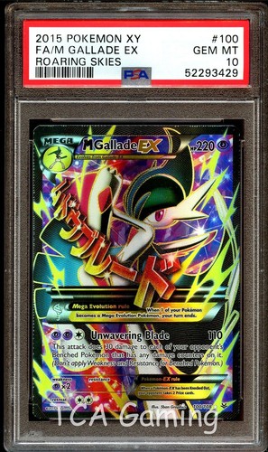 PSA 10 GEM MINT M MEGA Gallade EX 100/108 FULL ART HOLO Pokemon Card ...