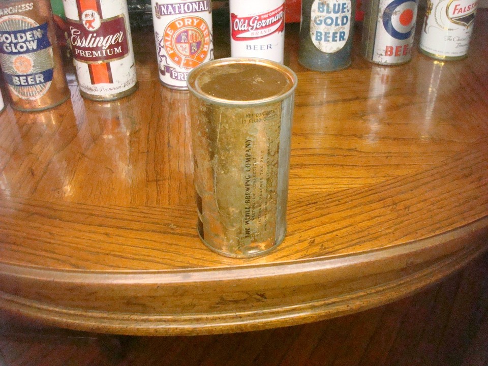 SUPER RARE GOLD TRIM CAB CREAM ALE IRTP FLAT TOP BEER CAN BO WEHLE ...