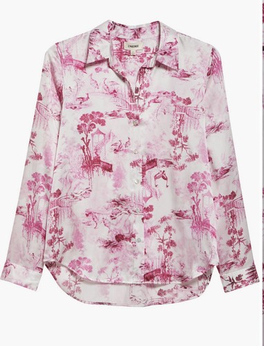 L'Angence Tyler Peacock Silk Blouse porcelain Pink Toile Size Med $340 ...
