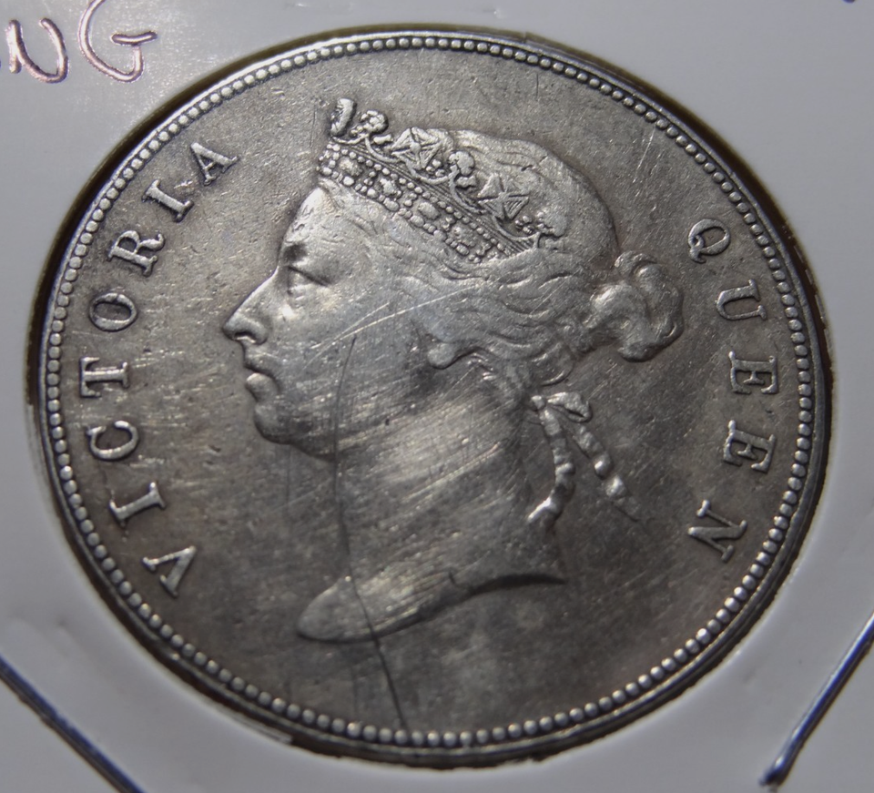 1891 Hong Kong 50C Cents World Silver Coin - Scratched | eBay