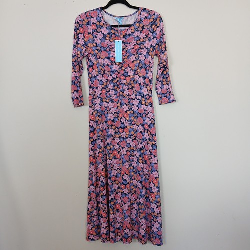 NWT Draper James Tae Midi Dress Women Small Floral Cottagecore Garden ...