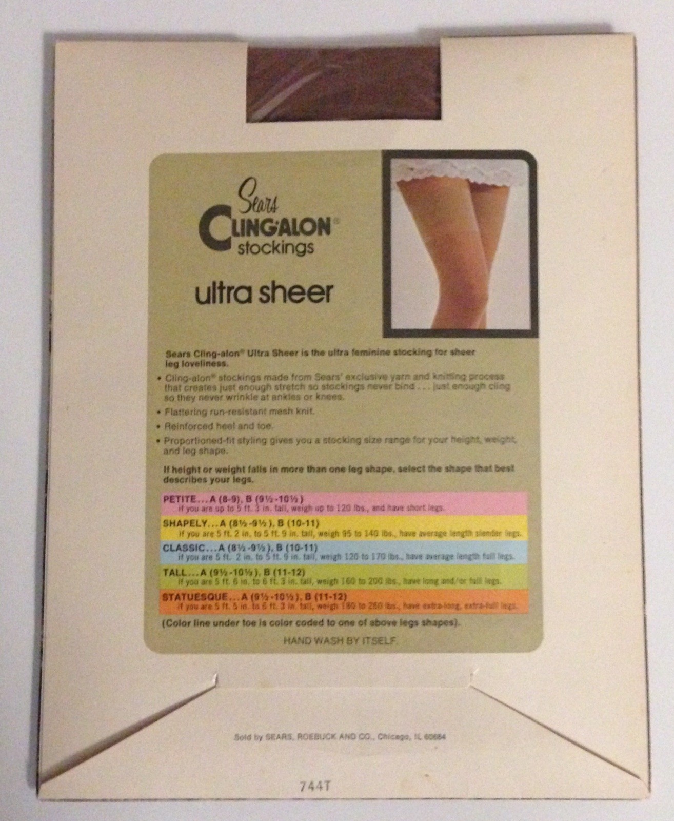 Sears Cling Alon Stockings Size A Ultra Sheet Sandstone Classic All ...