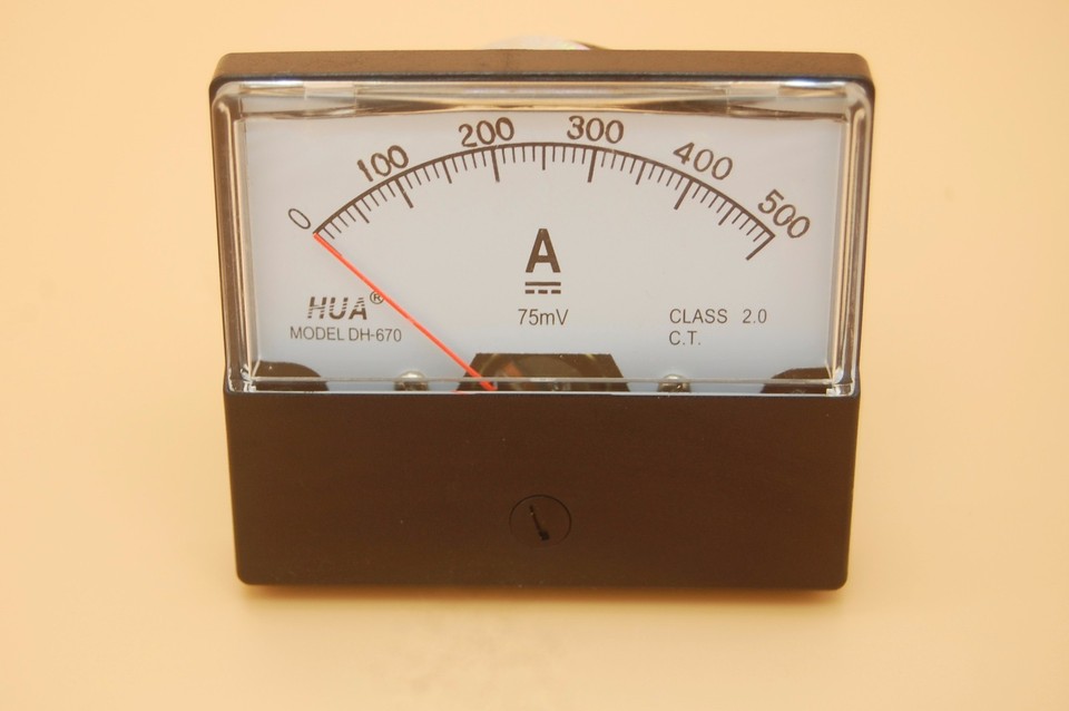 1PC DC 0-500A Analog Ammeter Panel AMP Current Meter 60*70MM with 75mV ...