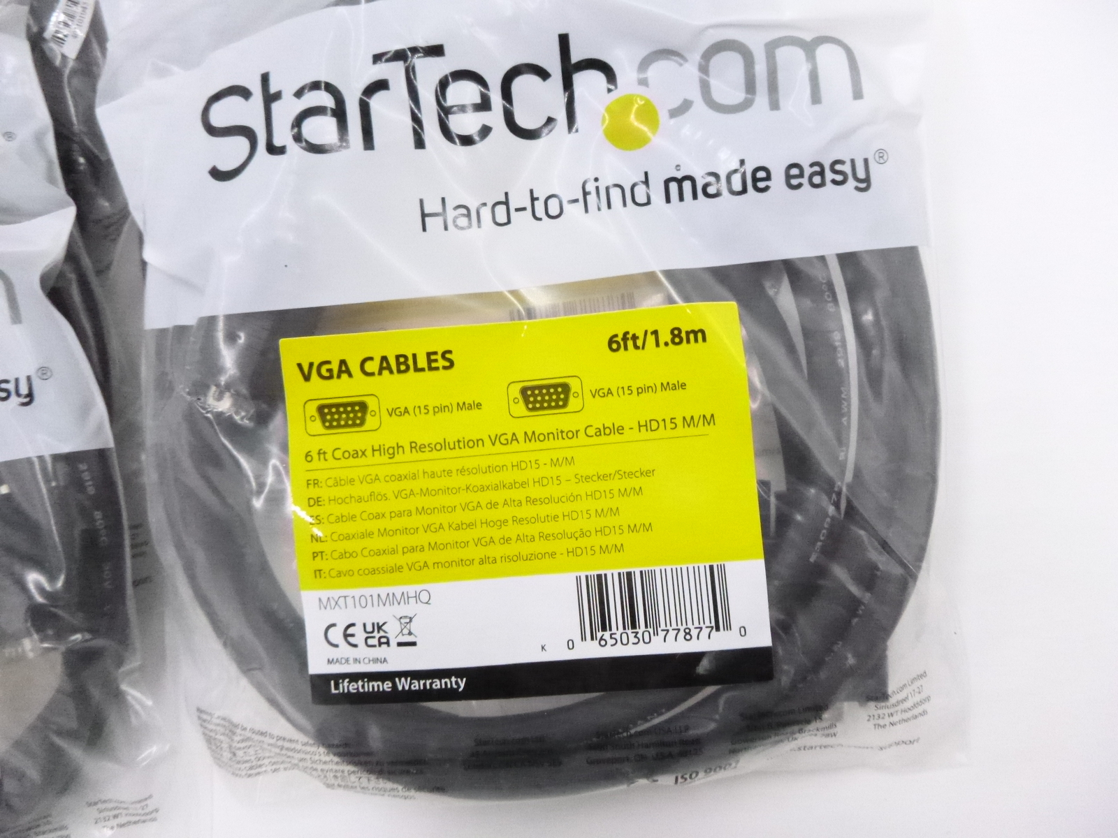 10 Pack 6' Standard 15-Pin VGA Male to VGA Male Cable Cord-100% Gold ...